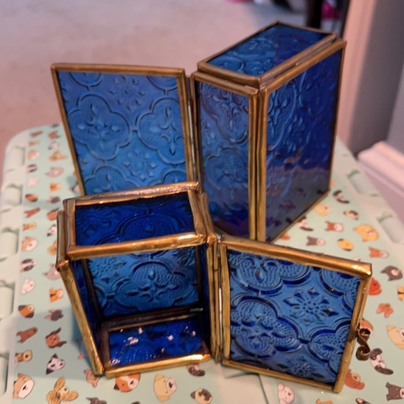 Accents | Cobalt Blue Glassmetal Boxes | Poshmark